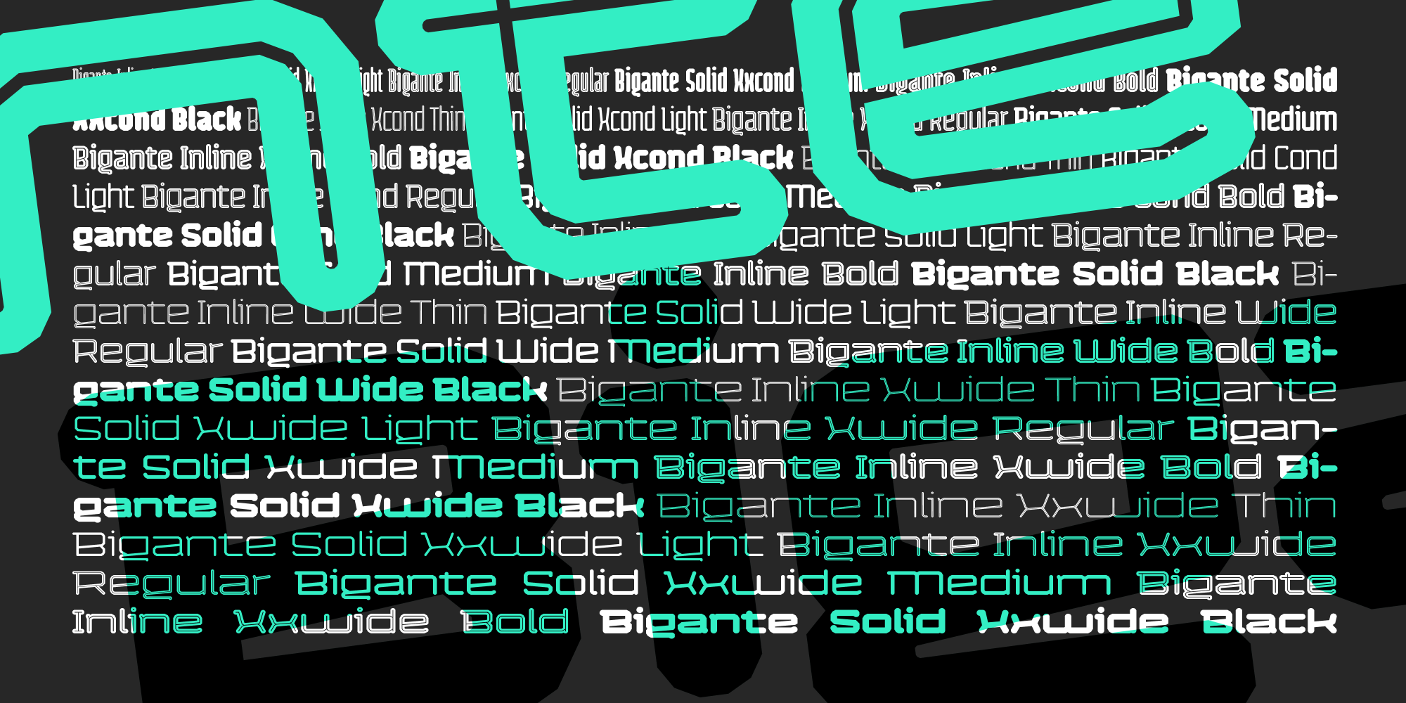 Bigante Solid Xwide Fonts | I Love Typography