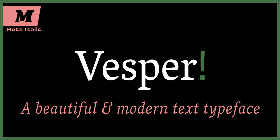 Vesper Fonts | I Love Typography
